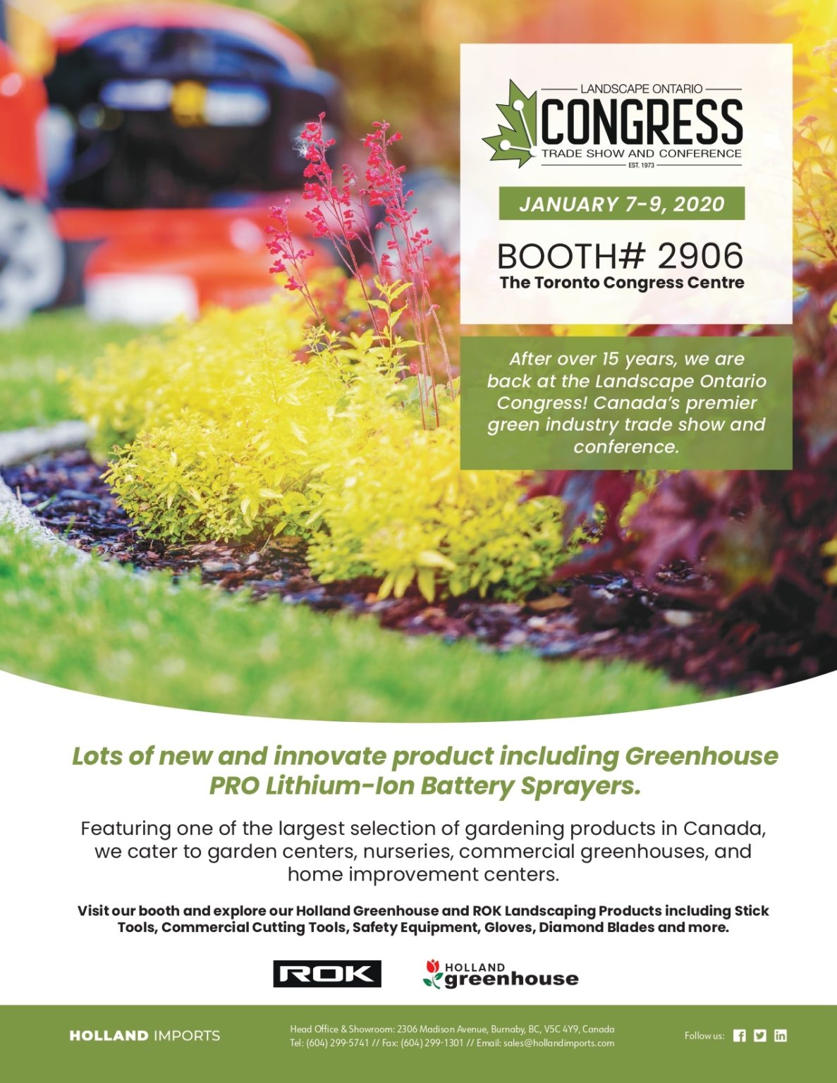 Visit Us At The 2020 Landscape Ontario Show- January 7-9 - Holland Imports